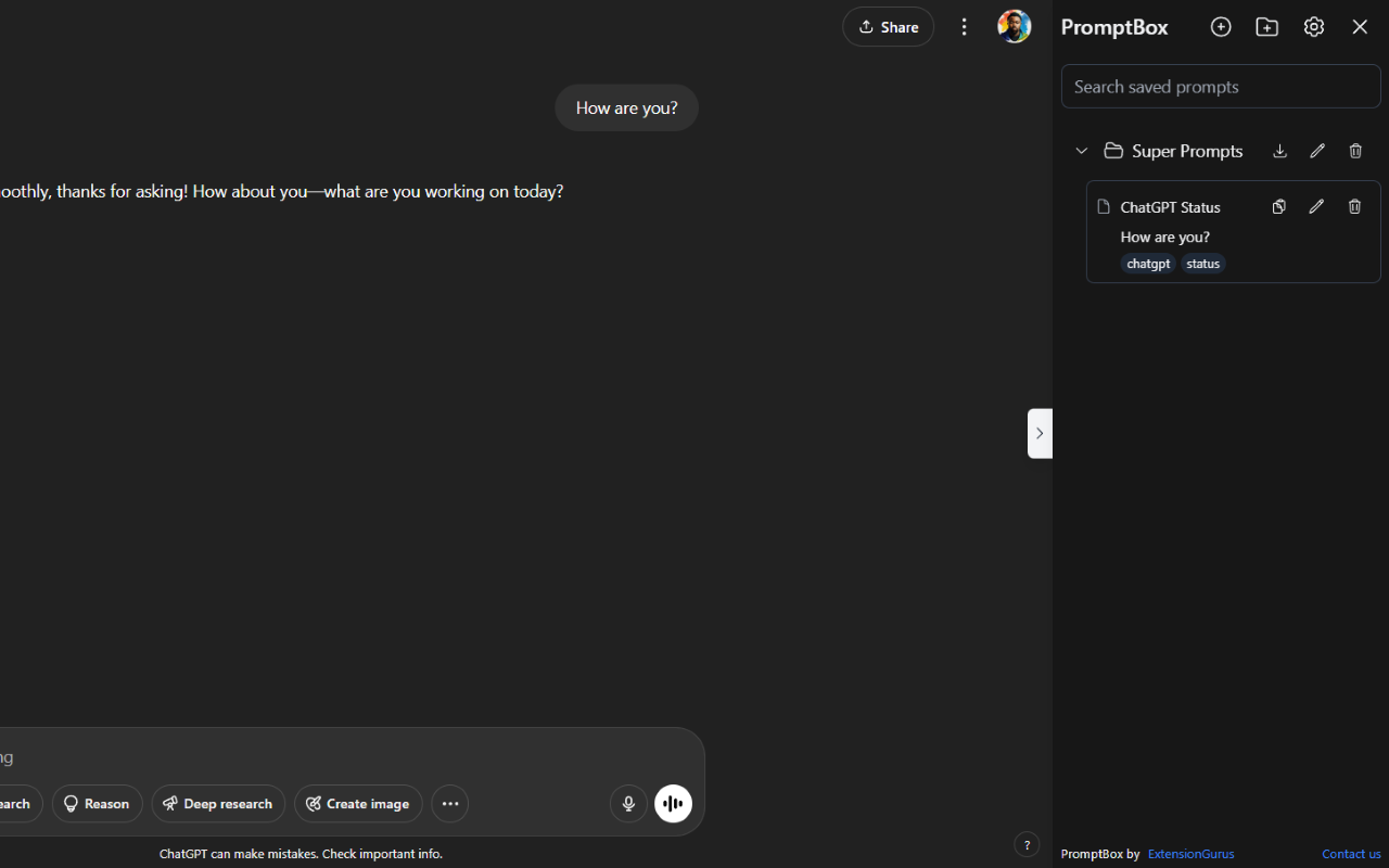 PromptBox - AI Prompt Management Extension